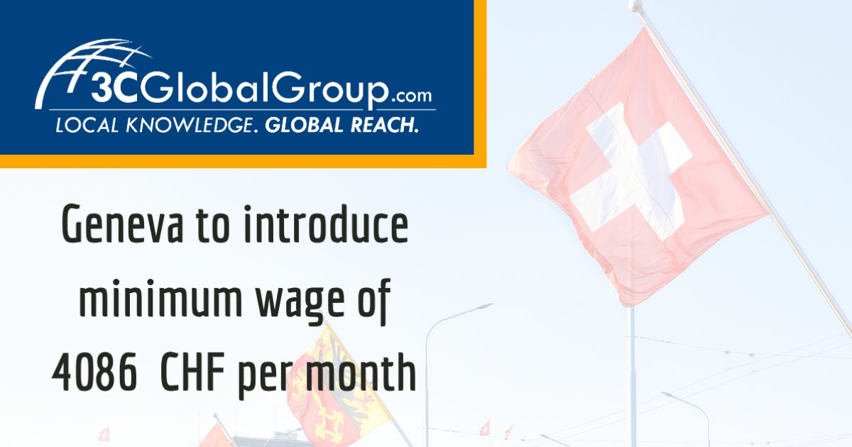 Geneva to introduce minimum wage of 4086 CHF per month - 3C Global | 3C ...